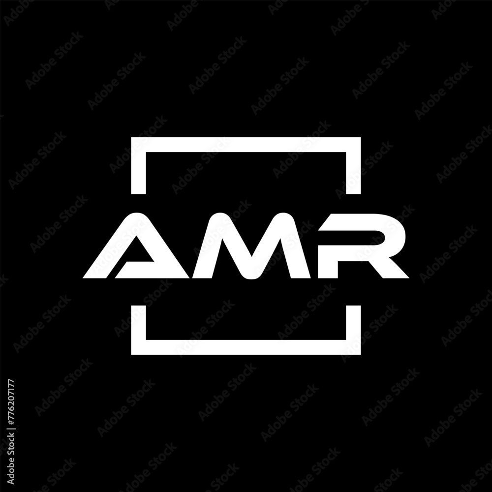 Initial letter AMR logo design. AMR logo design inside square. Stock ...