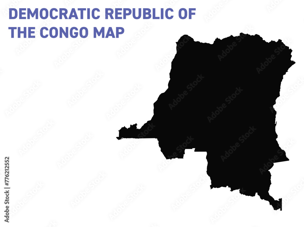Vetor de High detailed map of Democratic Republic of the Congo. Outline ...