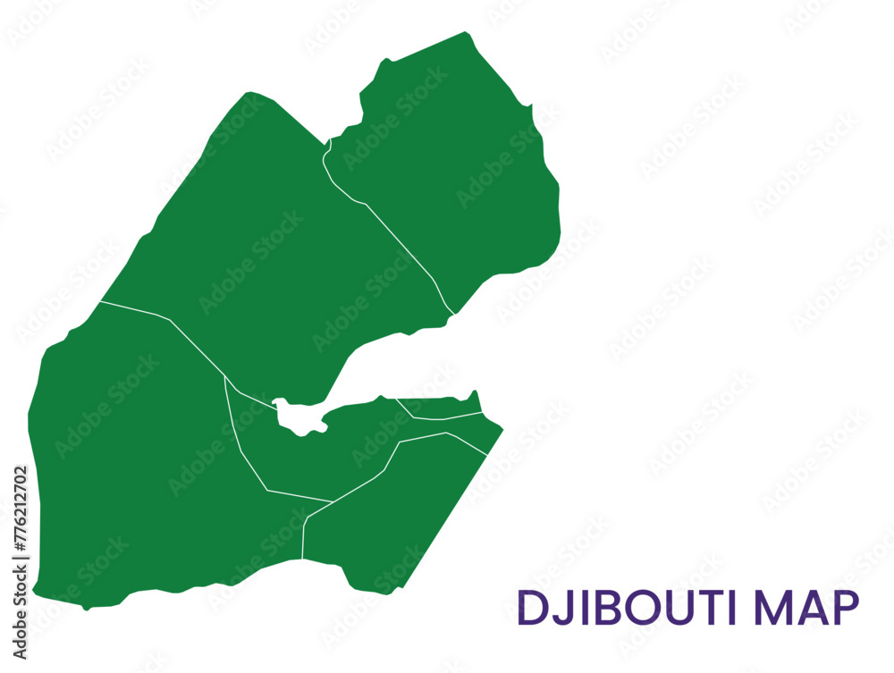 High detailed map of Djibouti. Outline map of Djibouti. Africa Stock ...