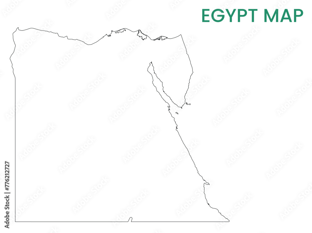 High detailed map of Egypt. Outline map of Egypt. Africa Stock Vector ...