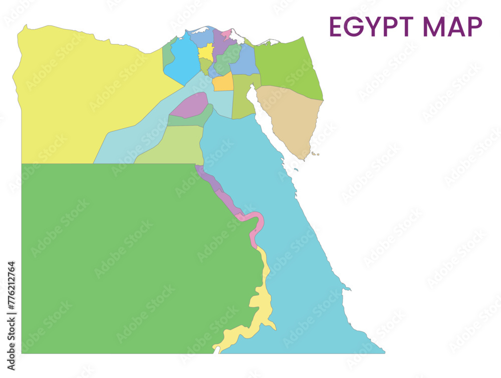 High detailed map of Egypt. Outline map of Egypt. Africa Stock Vector ...