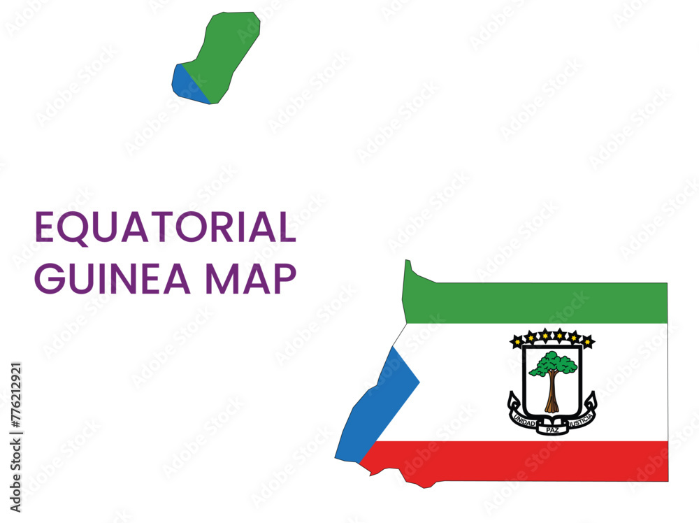 Vetor de High detailed map of Equatorial Guinea. Outline map of ...