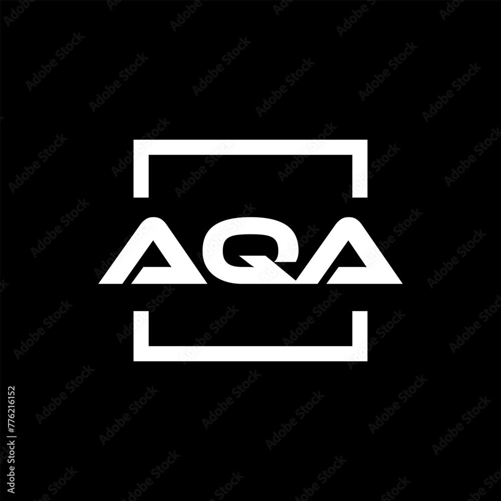 Initial letter AQA logo design. AQA logo design inside square. Stock ...
