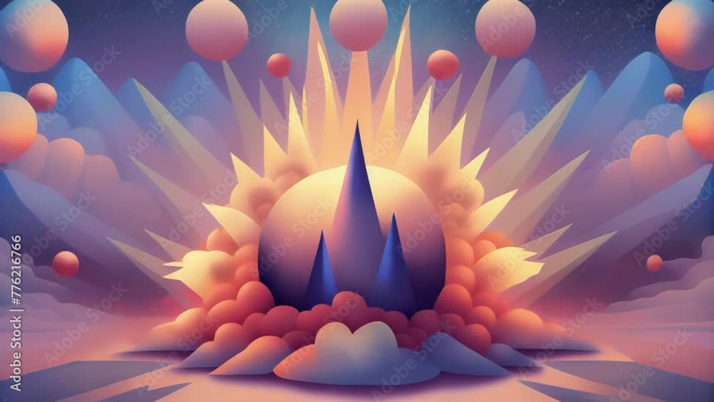 Layers of blurred shapes and distorted colors blend together capturing ...