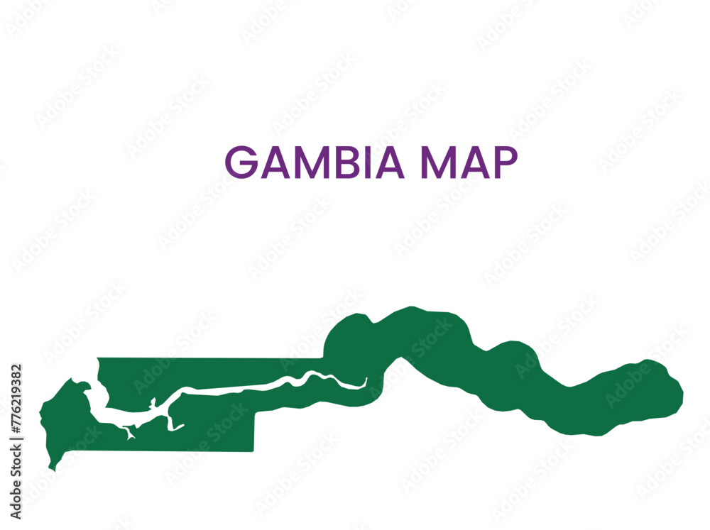 High detailed map of Gambia. Outline map of Gambia. Africa Stock Vector ...