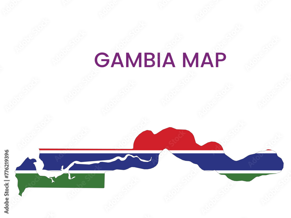 High detailed map of Gambia. Outline map of Gambia. Africa Stock Vector ...