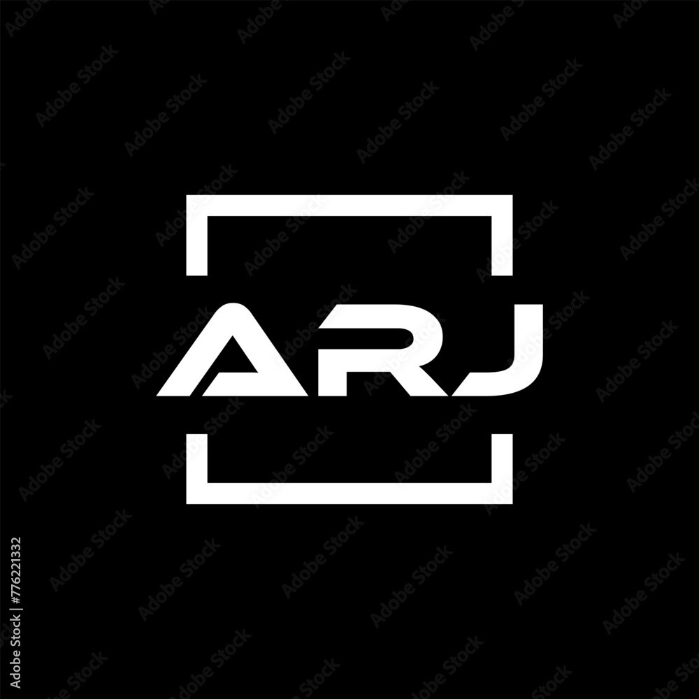 Initial letter ARJ logo design. ARJ logo design inside square. Stock ...