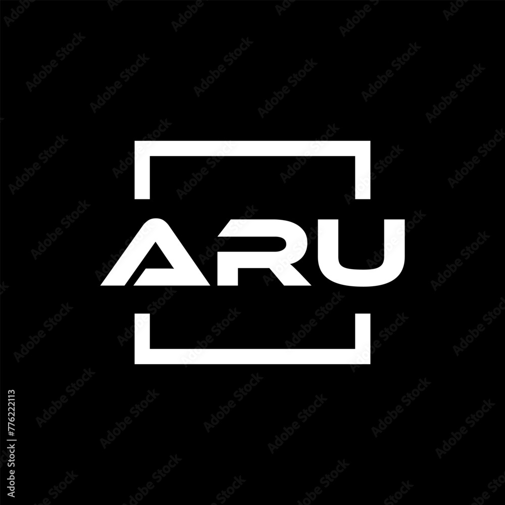 Initial letter ARU logo design. ARU logo design inside square. Stock ...