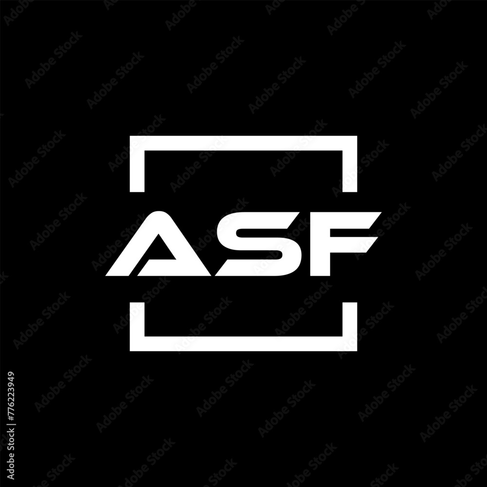 Initial letter ASF logo design. ASF logo design inside square. Stock ...