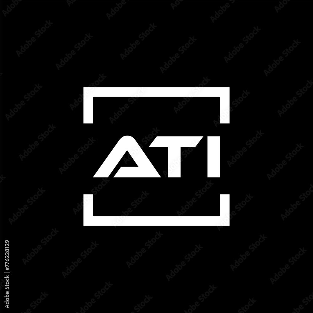 Initial letter ATI logo design. ATI logo design inside square. Stock ...