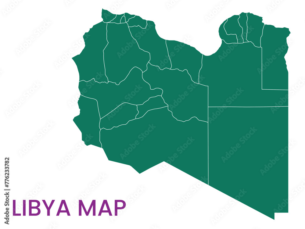 Vetor de High detailed map of Libya. Outline map of Libya. Africa do ...