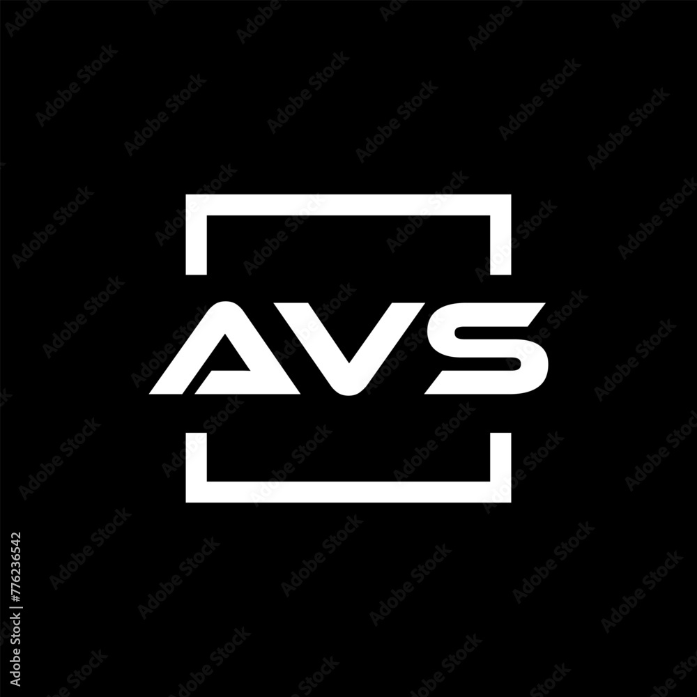 Initial letter AVS logo design. AVS logo design inside square. Stock ...