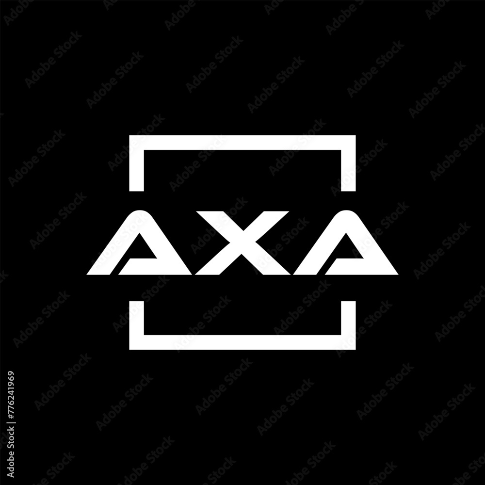 Initial letter AXA logo design. AXA logo design inside square. Stock ...