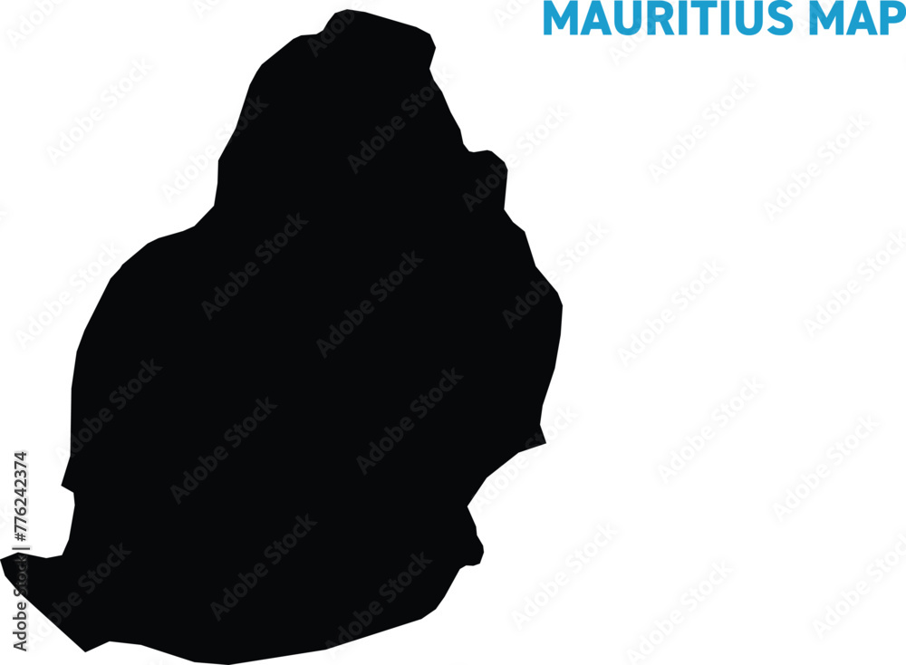 Vetor de High detailed map of Mauritius. Outline map of Mauritius ...