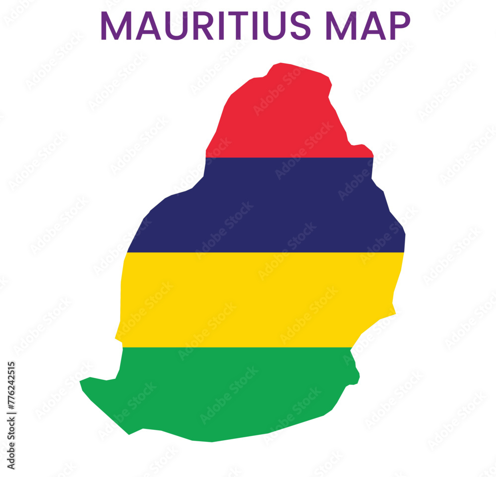 High detailed map of Mauritius. Outline map of Mauritius. Africa Stock ...