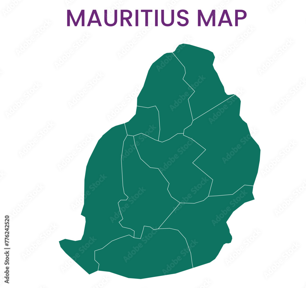Vetor de High detailed map of Mauritius. Outline map of Mauritius ...