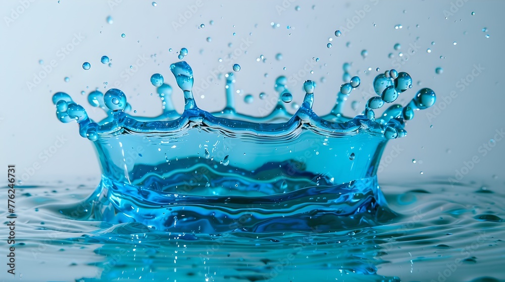 Vibrant Blue Water Splash Frozen in Time. High-Speed Photography ...