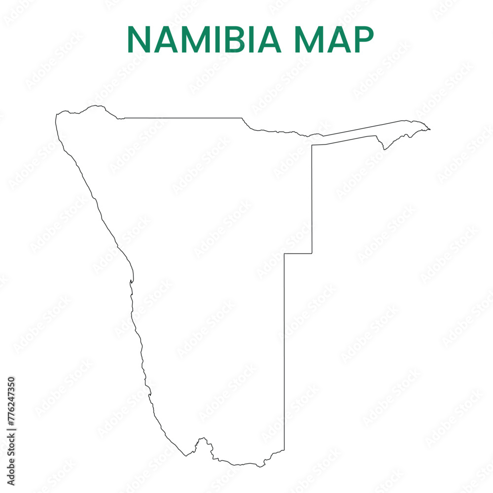High detailed map of Namibia. Outline map of Namibia. Africa Stock ...