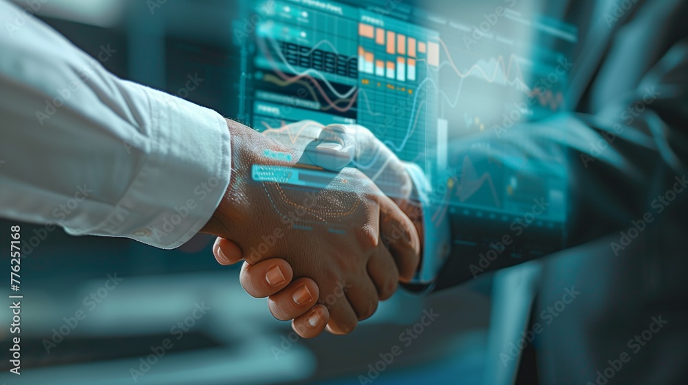 Foto de Sealing the Deal: Handshake with Digital World Integration - An ...