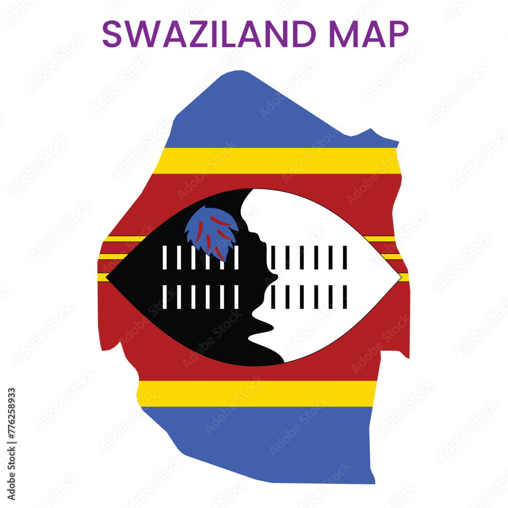 High detailed map of Swaziland. Outline map of Swaziland. Africa Stock ...