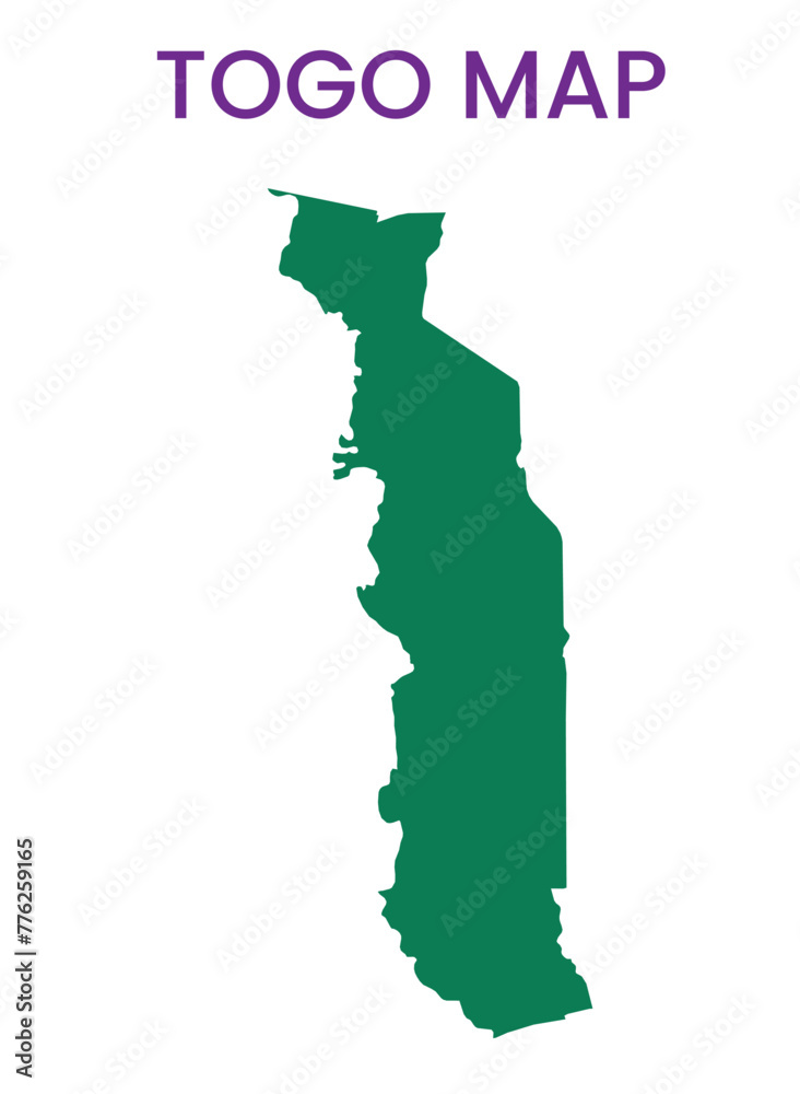High detailed map of Togo. Outline map of Togo. Africa Stock Vector ...