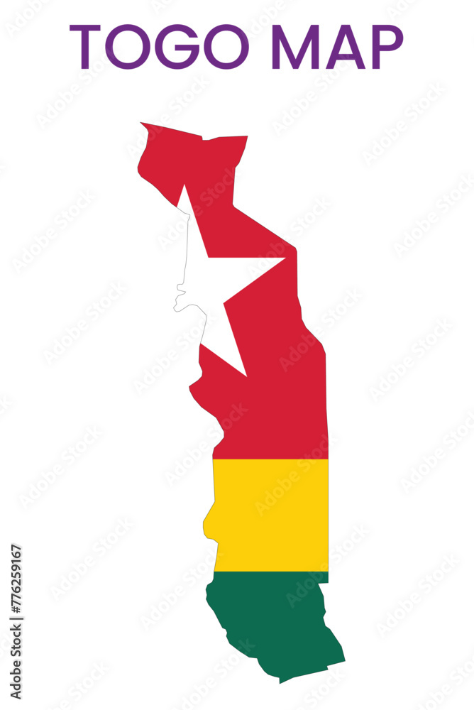 Vetor de High detailed map of Togo. Outline map of Togo. Africa do Stock | Adobe Stock