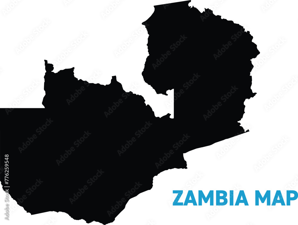 High detailed map of Zambia. Outline map of Zambia. Africa เวกเตอร์ ...