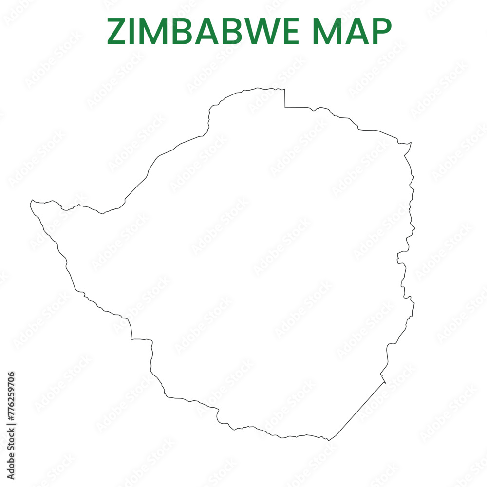 Vetor de High detailed map of Zimbabwe. Outline map of Zimbabwe. Africa ...