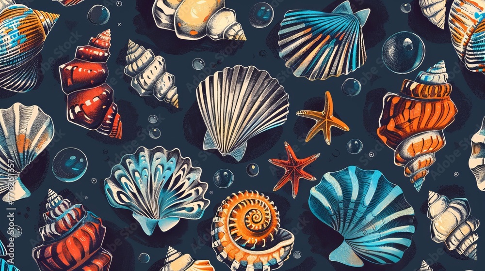 Hand-drawn seashells bring a touch of the ocean into your designs ...
