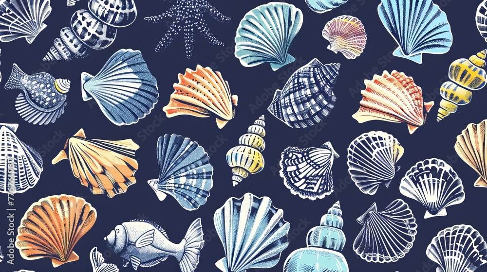 Hand-drawn seashells bring a touch of the ocean into your designs ...