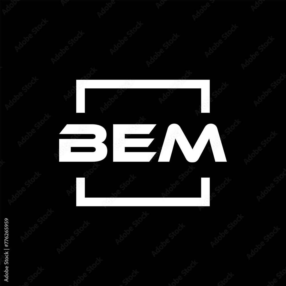 Initial letter BEM logo design. BEM logo design inside square. Stock ...