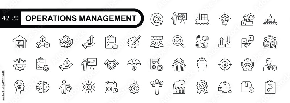 Poster Operation management line icons – Tableau | Europosters