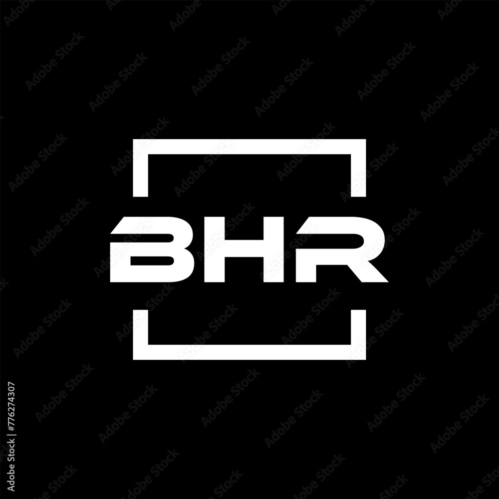 Initial letter BHR logo design. BHR logo design inside square. Stock ...