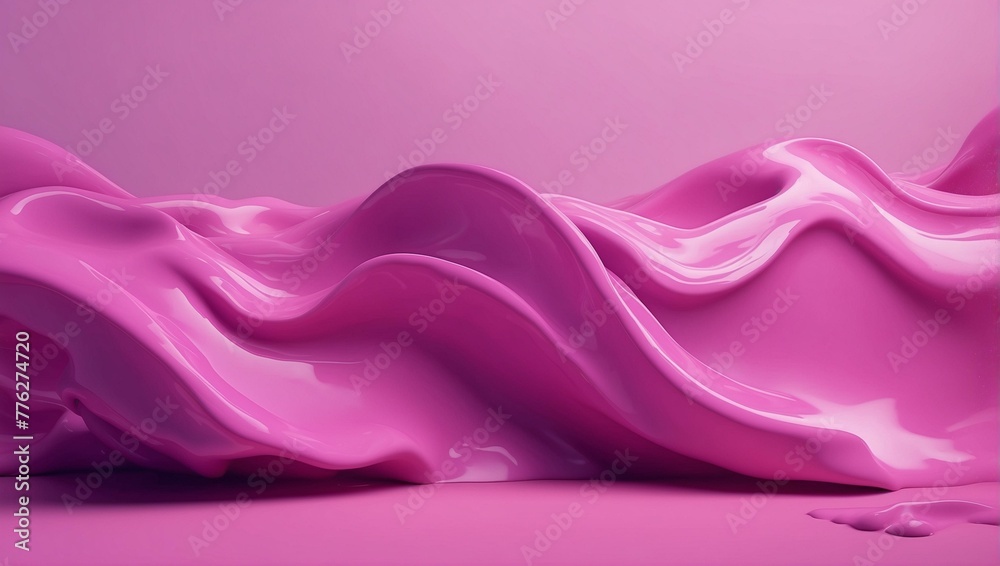A soothing, minimalist visual of fluid art in pink creating a wave-like ...