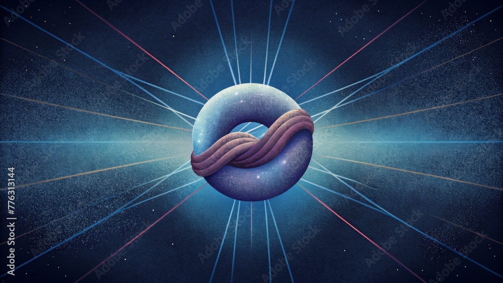 Suspended threads stretched taut and shimmering with invisible energy ...