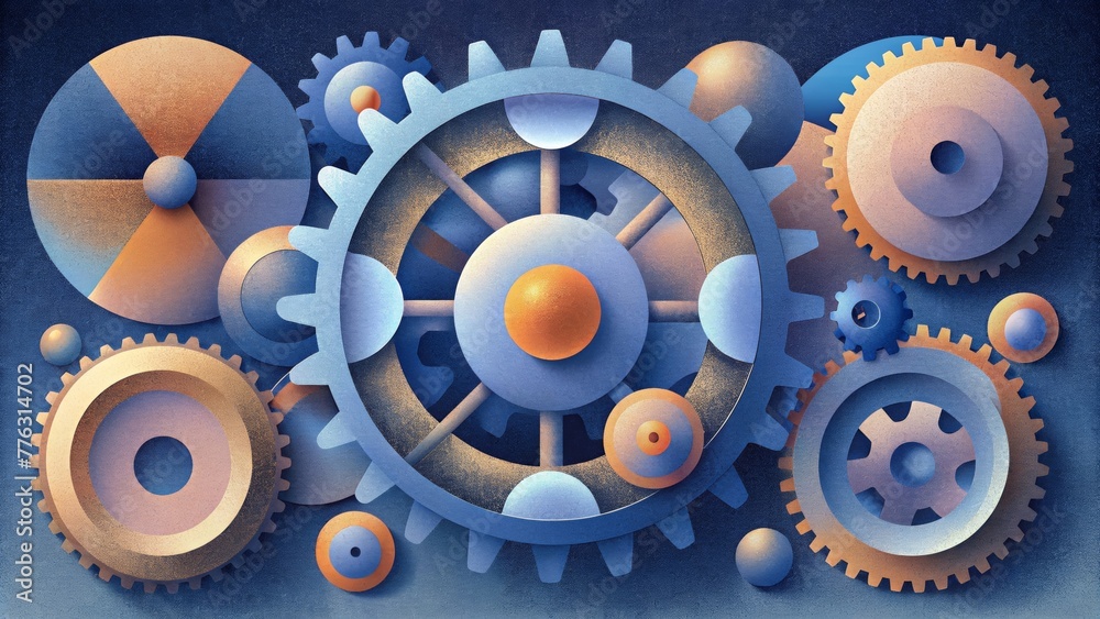 An abstract representation of a mechanical system with interlocking ...