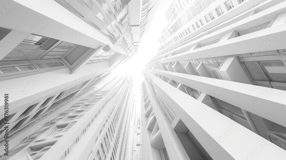 White architectural minimalism background or screensaver. Future ...