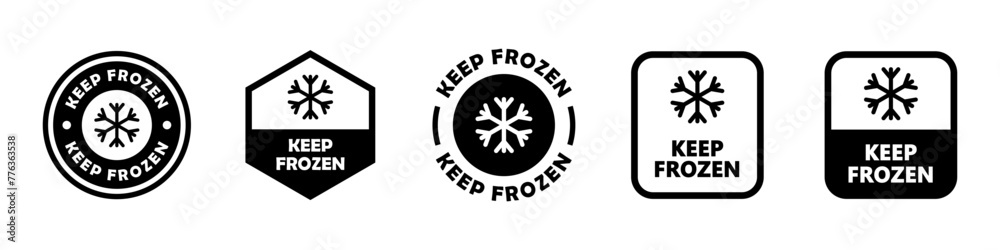 Keep Frozen. Different vector stickers for frozen products packaging ...