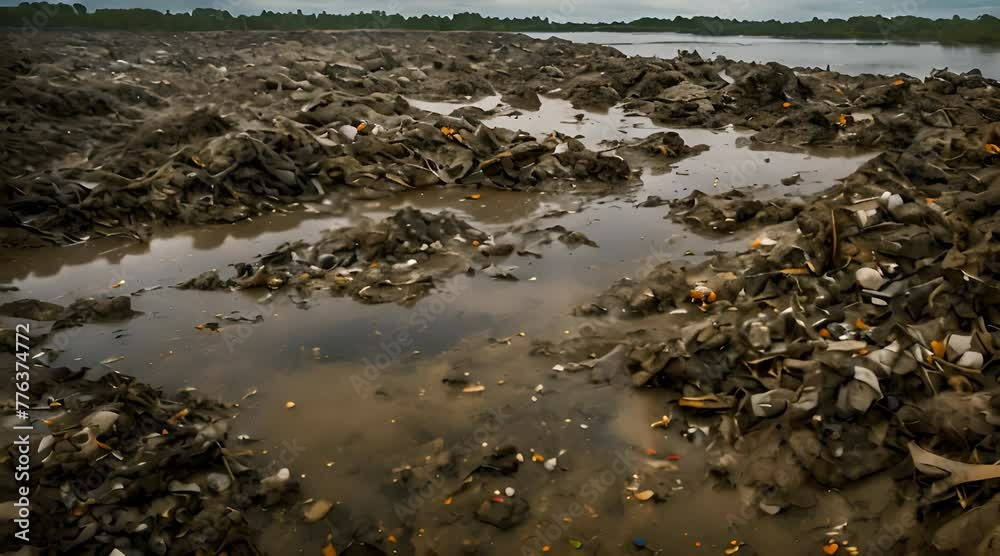 Vidéo Stock A polluted world where piles of garbage and waste dominate ...