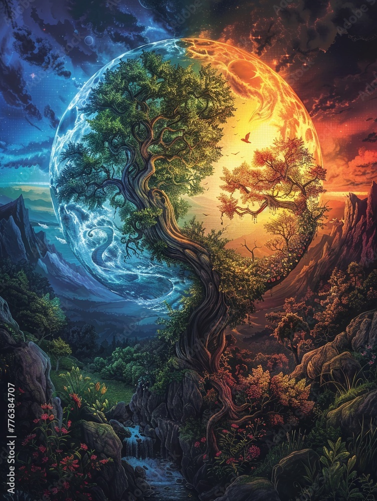 The yin-yang of good and bad events in the cycle of life, 2d vibrant ...