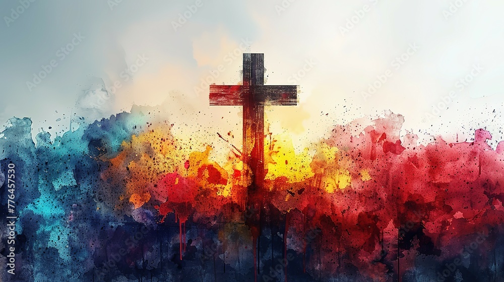 Jesus Christ with cross. Christian background god religion cross ...