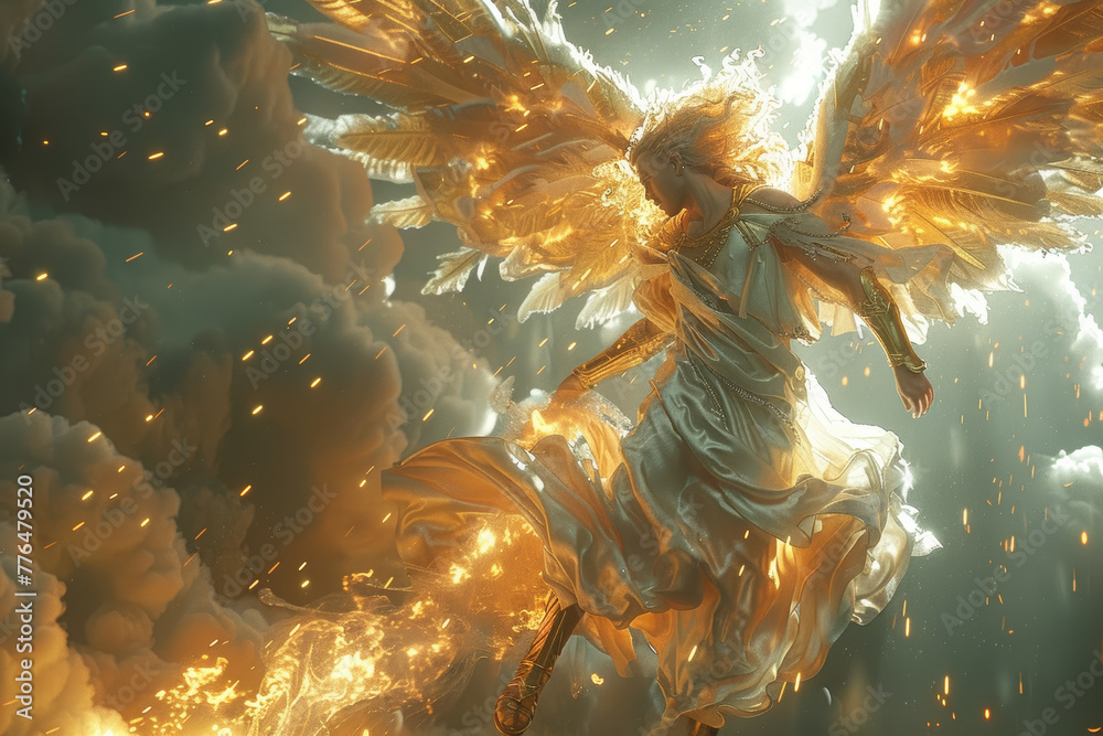 Dynamic Hermes, the messenger of the gods, streaks across the heavens ...