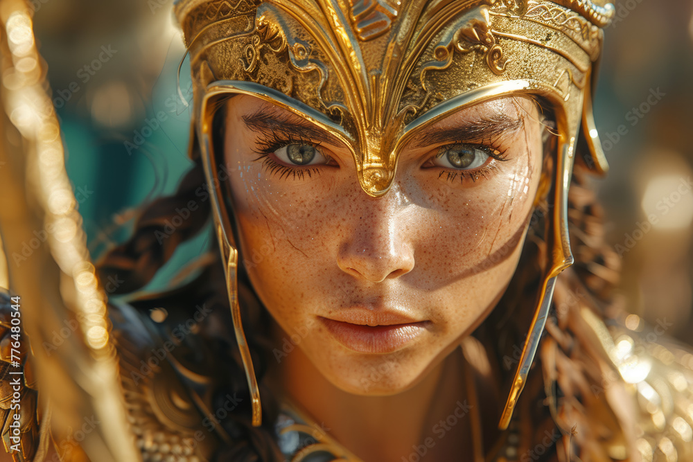 Noble Athena, the goddess of wisdom and warfare in Greek mythology ...