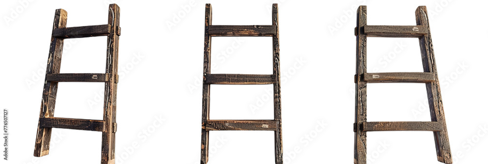 Wooden ladders collection on transparent background. Transparent png ...