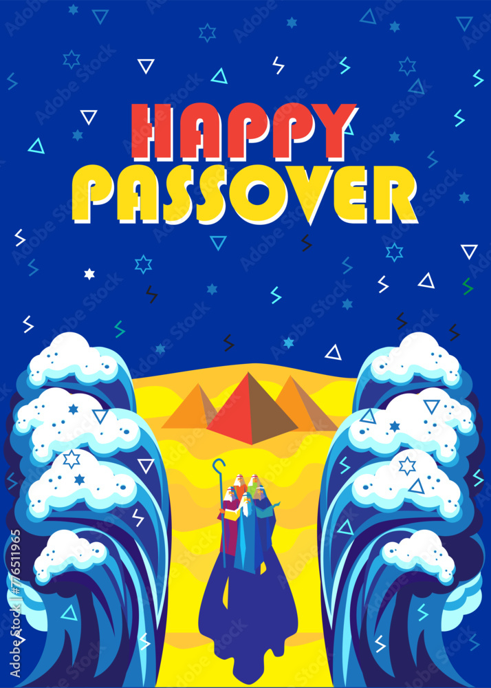 Passover Exodus from Egypt Hebrew: "Happy Passover!" Pesach Jewish ...