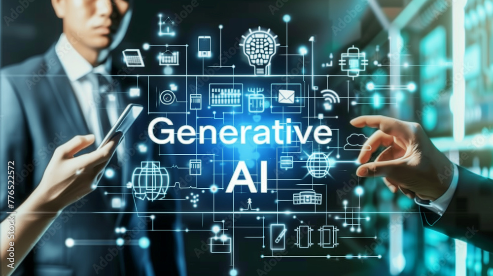 Title: "AI Integration" Art Description: A person holding an Generative ...