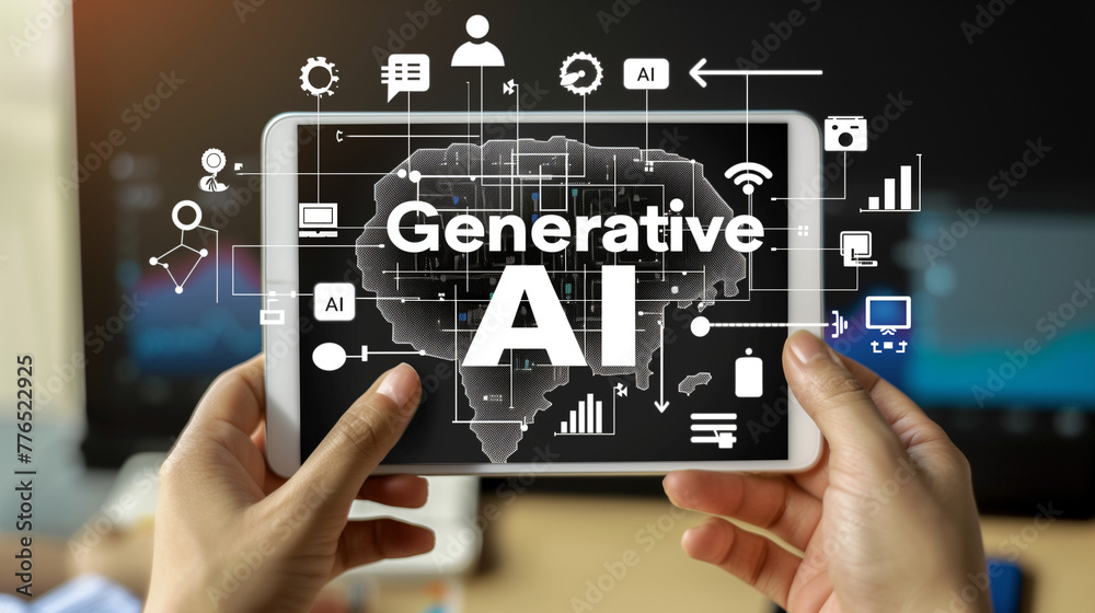 Title: "AI Integration" Art Description: A person holding an Generative ...