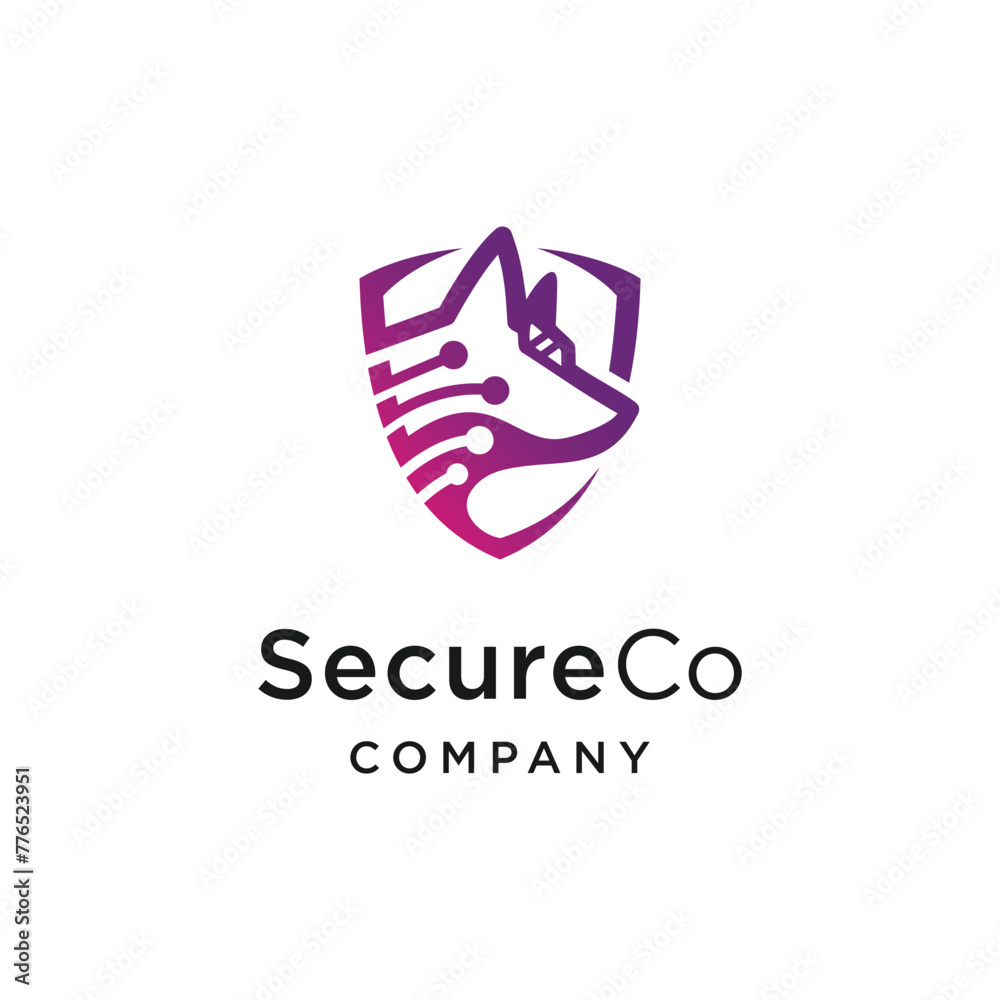 dog shield security logo design inspiration Stock Vector | Adobe Stock