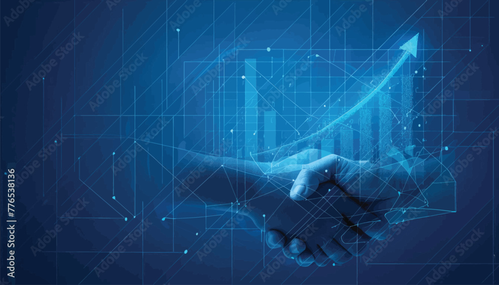 Digital Vector Illustration: Business Growth Concept with Rising Chart ...