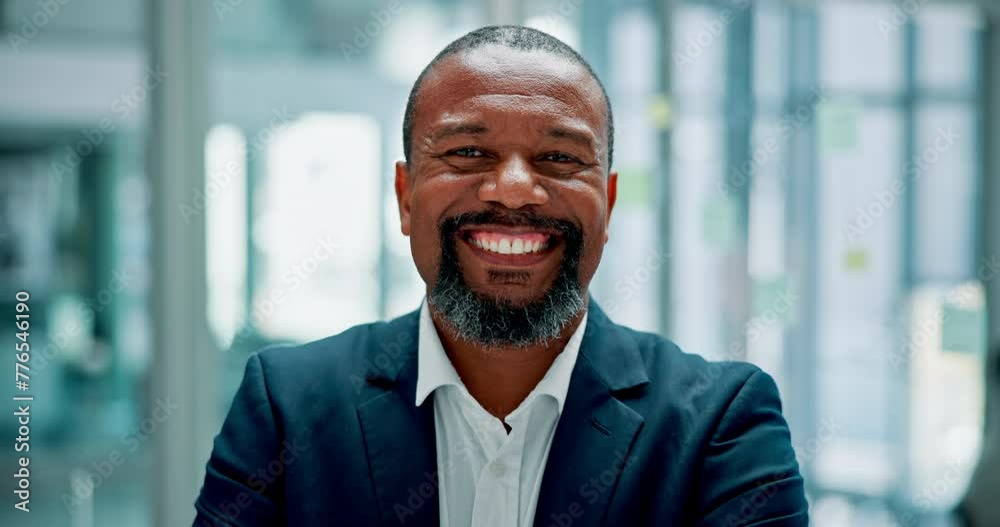 Human Resources, corporate and face of black man with smile for ...